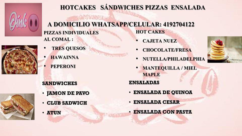 Menu at OINK restaurant, San José Iturbide