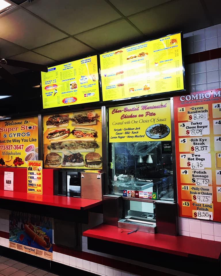 Menu at Super Star Express fast food, South Chicago Heights