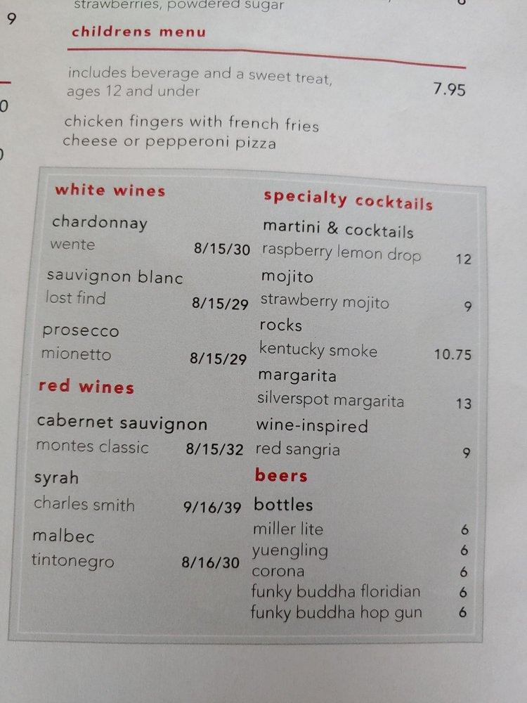Menu at Trilogy Restaurant, Coconut Creek