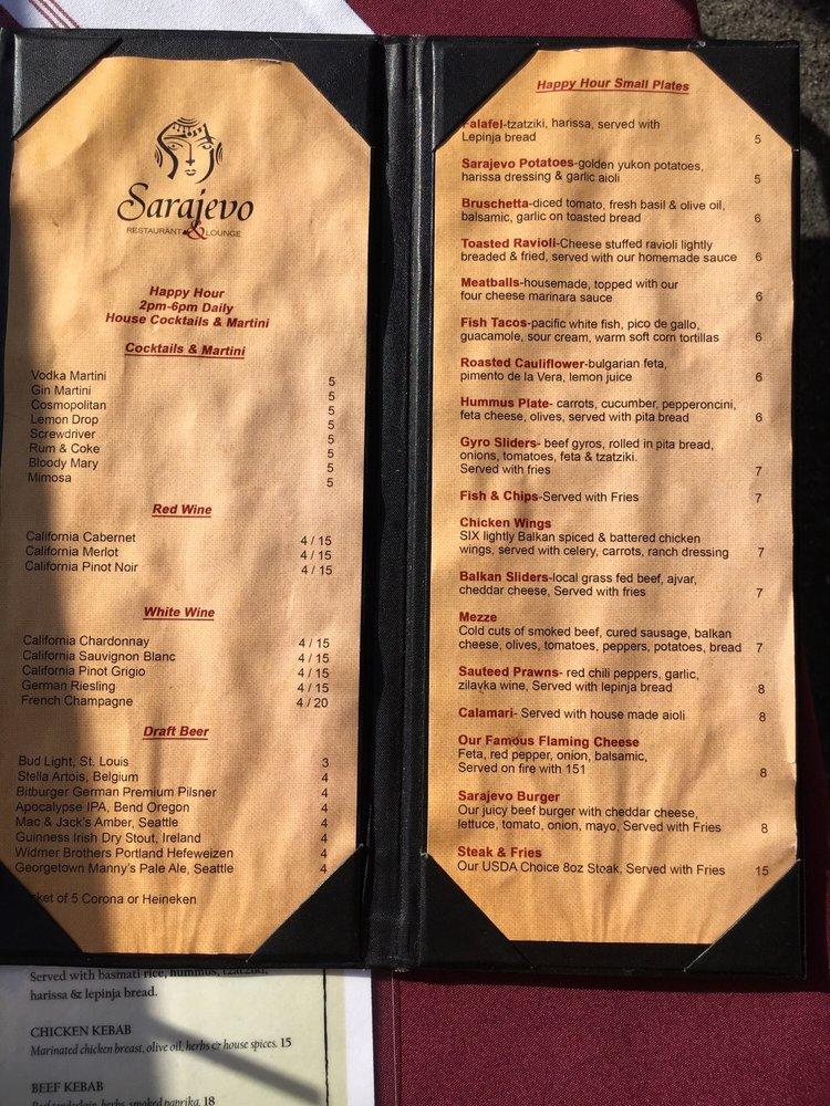 Carta de Sarajevo Restaurant & Lounge, Seattle