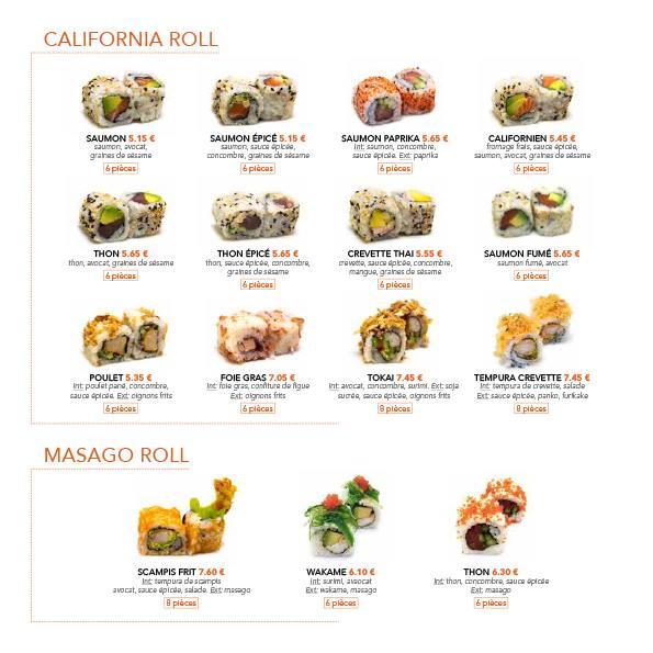 Menu at Sushi main, Rixensart