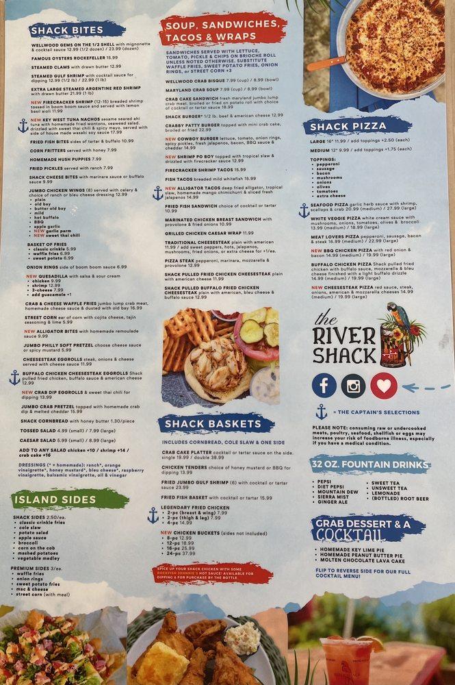 Menu at The River Shack pub & bar, Charlestown