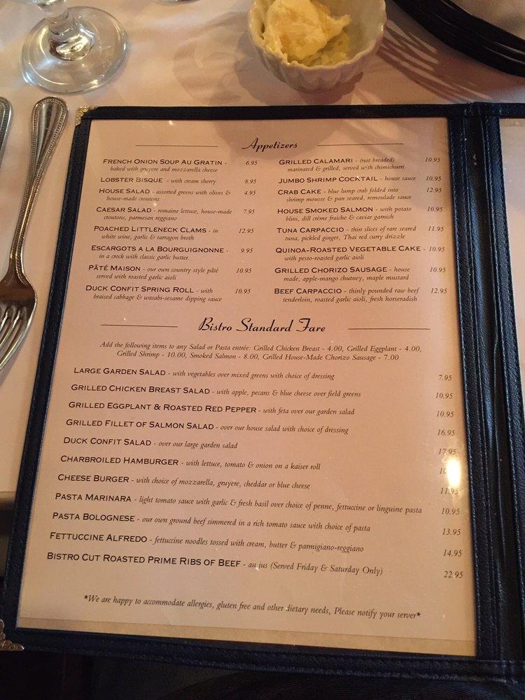 Menu at Anthony's Restaurant & Bistro, Plattsburgh