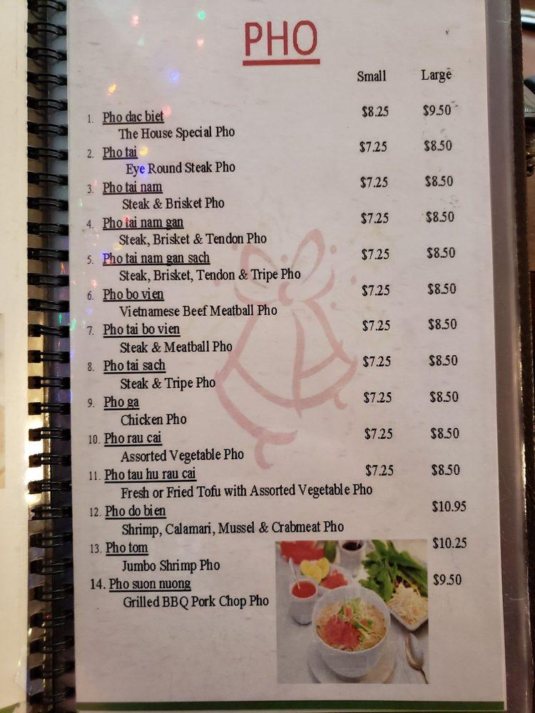 Menu at Phō 1 restaurant, Forest