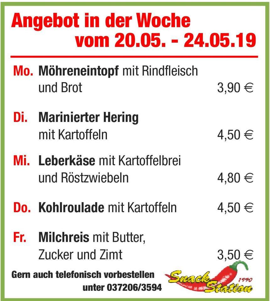 Menu at Snack Station restaurant, Frankenberg