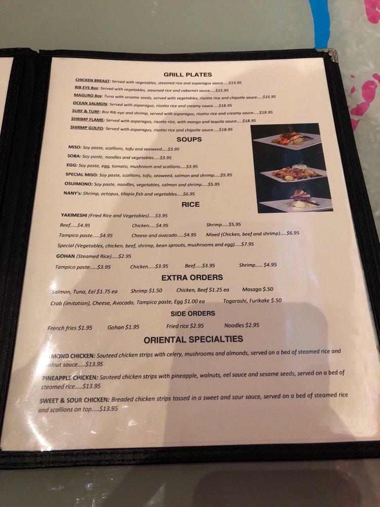 Menu at Sora Sushi Fusion Bar, Brownsville, Pablo Kisel Blvd