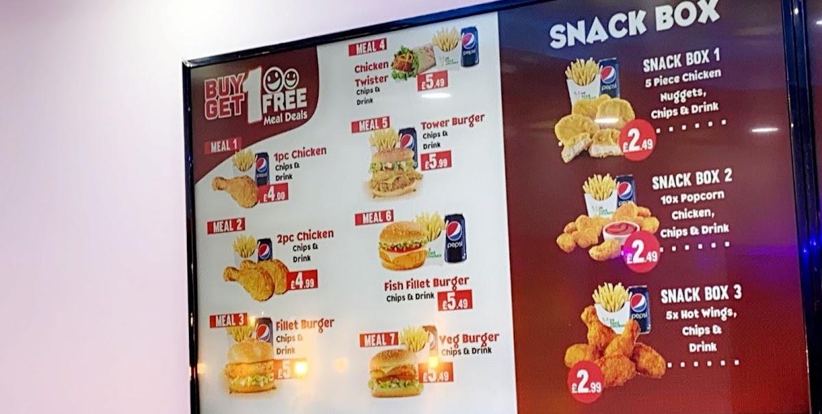 Menu at UK Fried Chicken fast food, Keighley