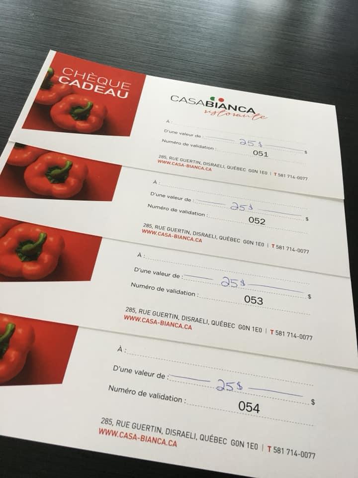 Menu at La Casa Bianca, restaurant italien à Thetford Mines, Thetford Mines