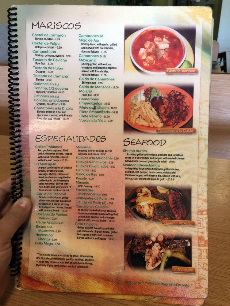Carta del restaurante Mi Taco, Tucker