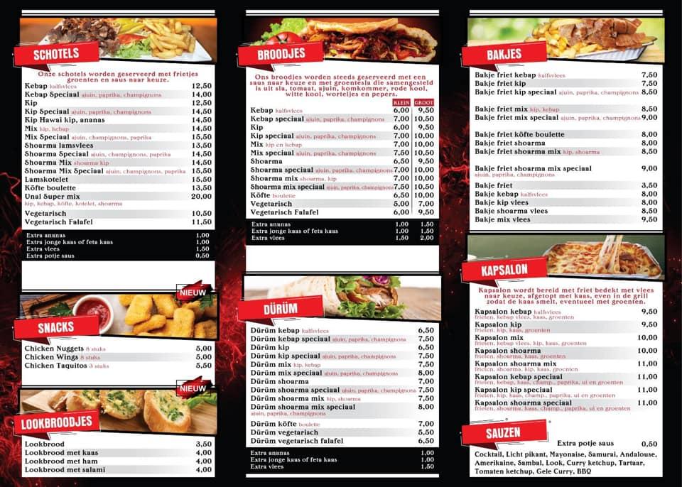 Menu at Snack Unal Mol, Mol