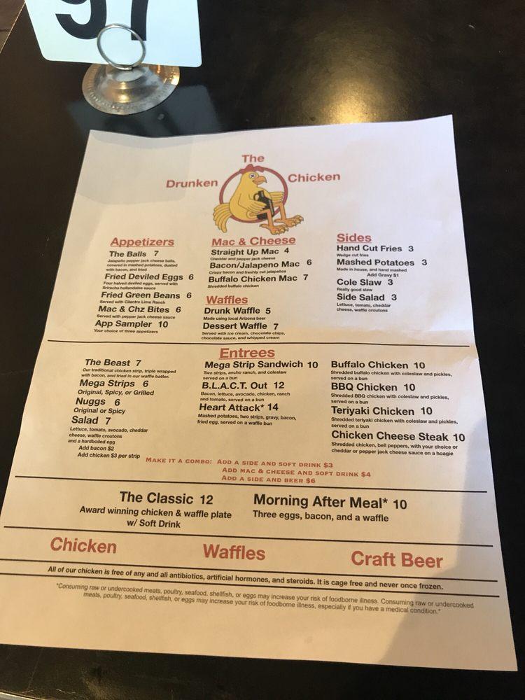 Menu at The Drunken Chicken pub & bar, Tucson