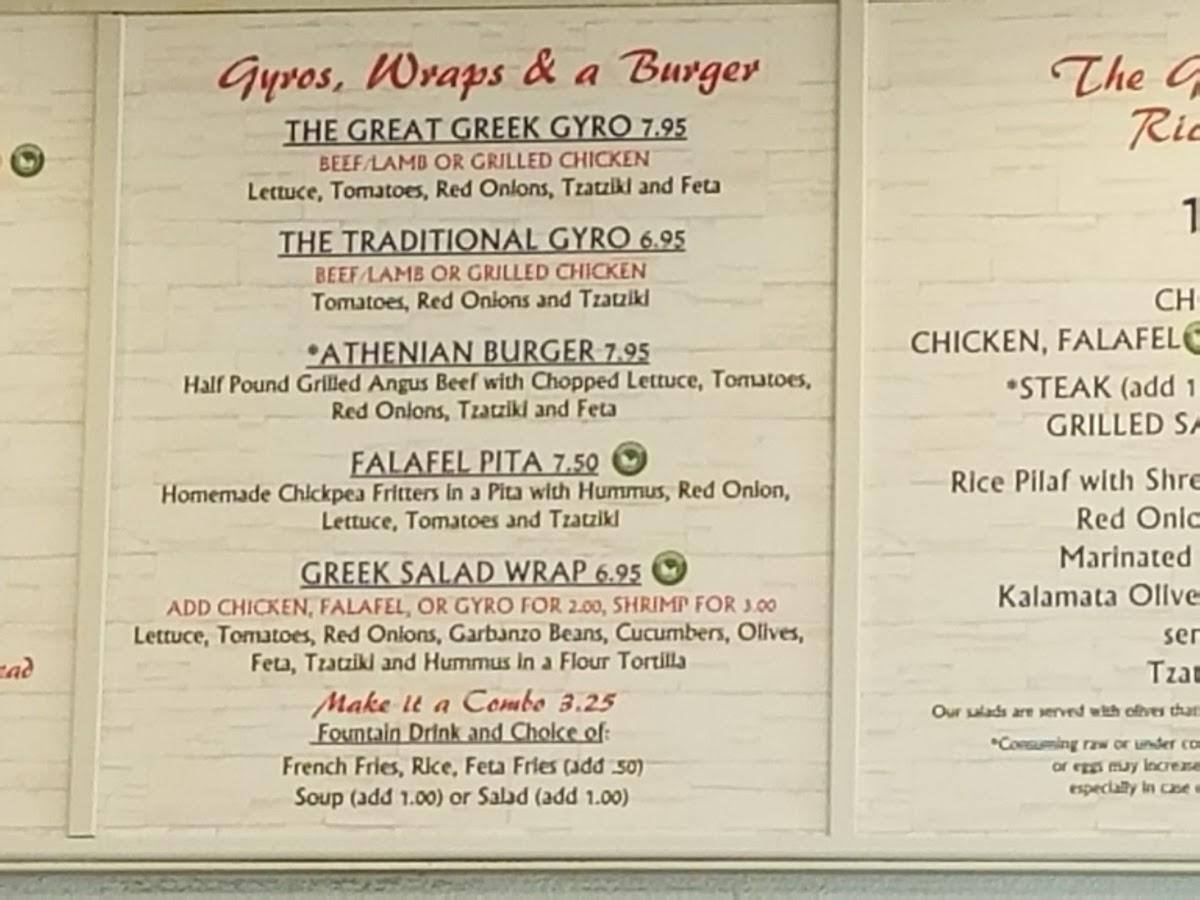 Menu at The Great Greek Mediterranean Grill - Henderson, NV restaurant ...