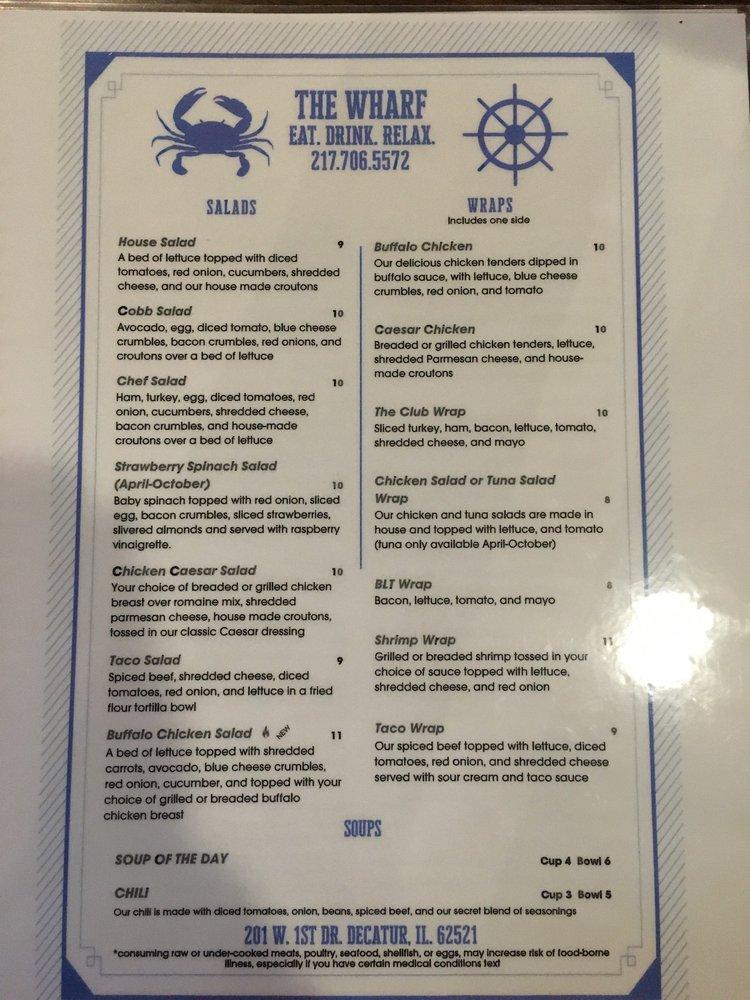 Menu at The Wharf - Kitchen & Bar, Decatur