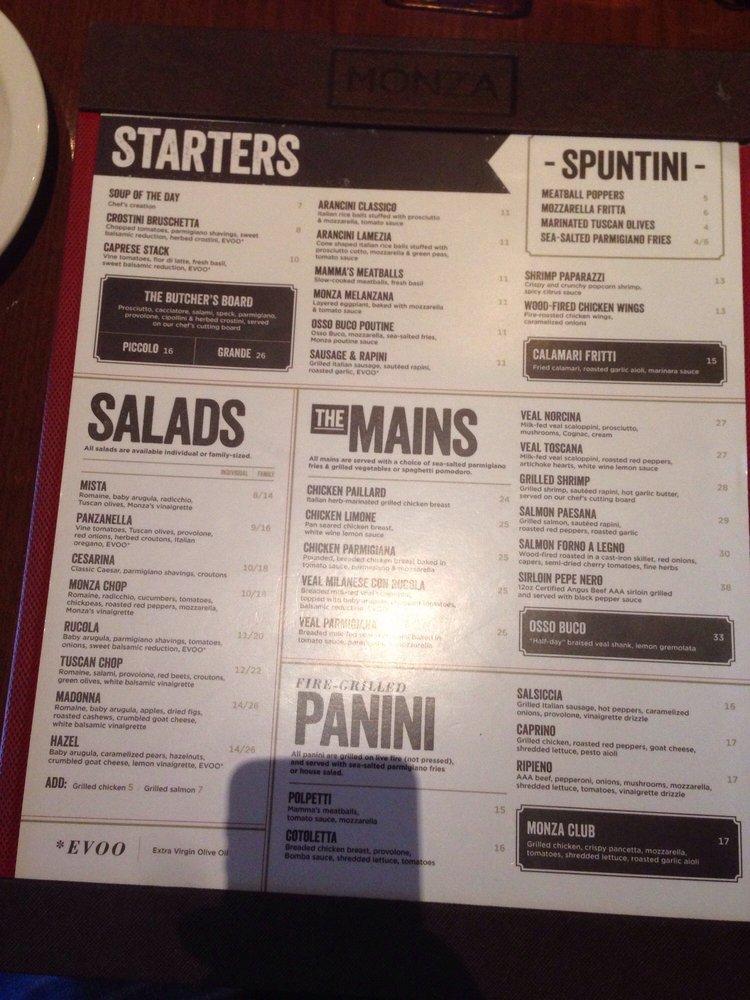 Menu at Enoteca Monza Pizzeria Moderna, Dollard-Des Ormeaux, Boul ...
