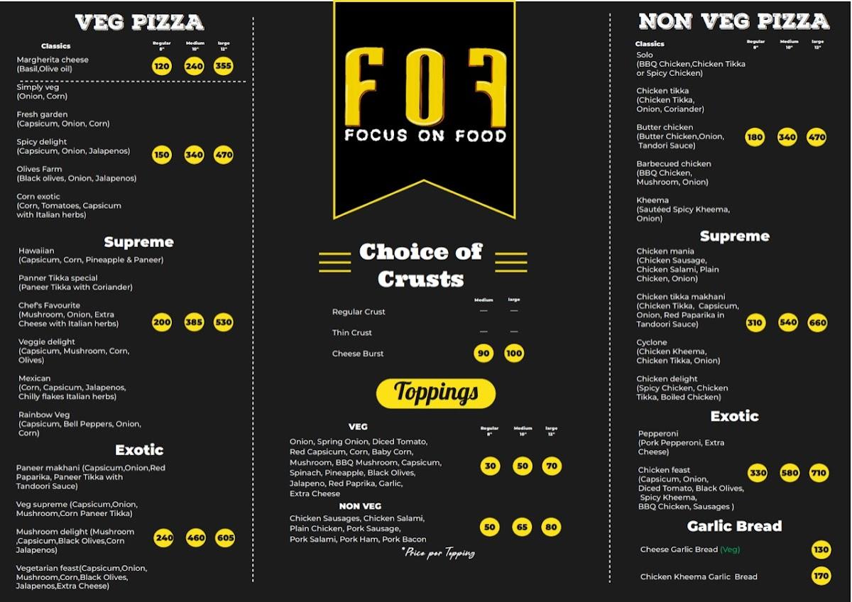 Menu at Focus on Food, Mumbai