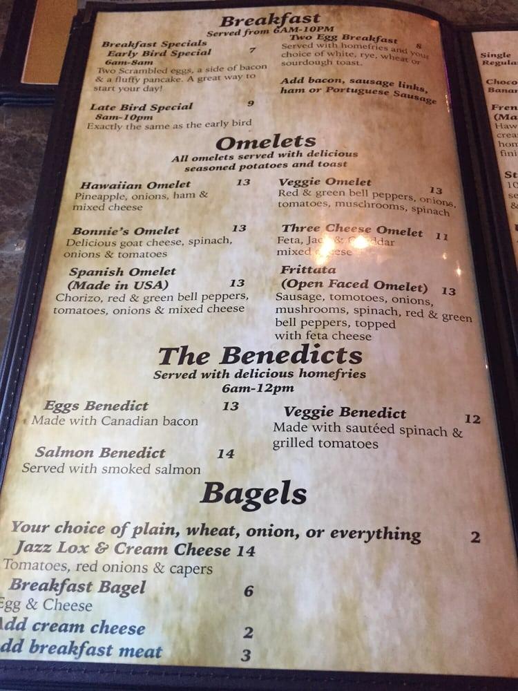 Menu at Java Jazz restaurant, Lahaina