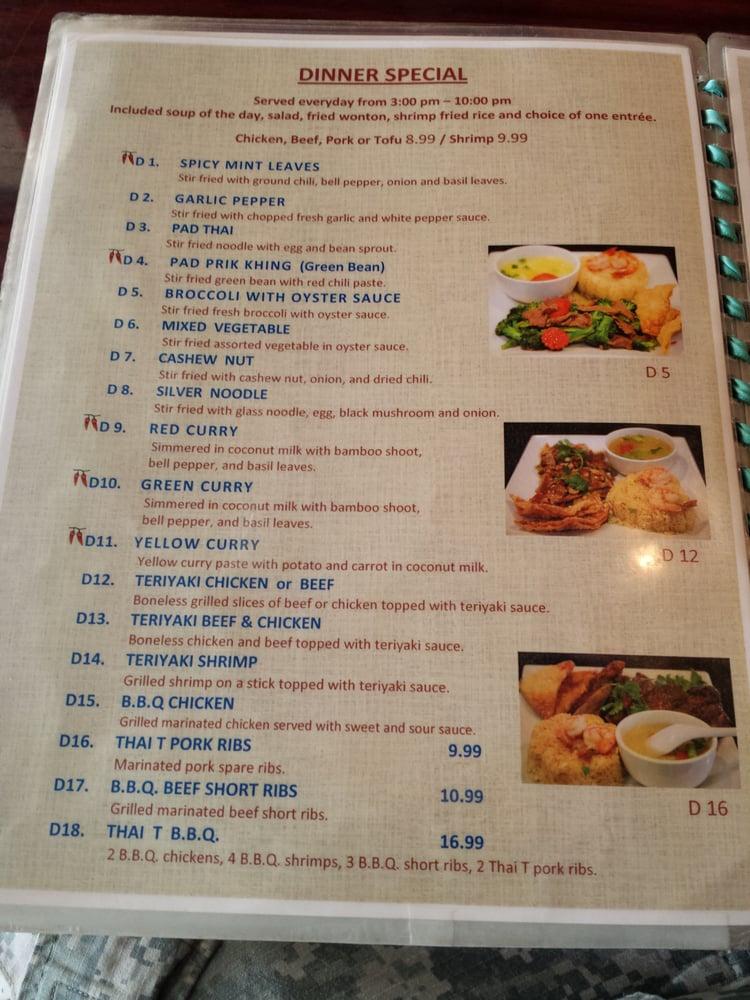 Menu at Thai T restaurant, Rancho Cucamonga, Foothill Blvd Ste 102