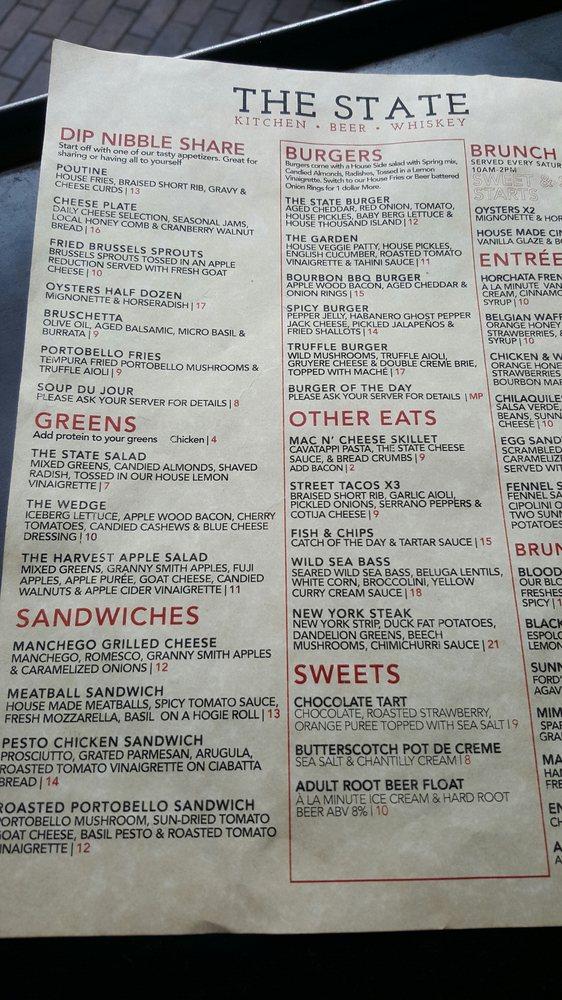 Menu at The State pub & bar, Redlands