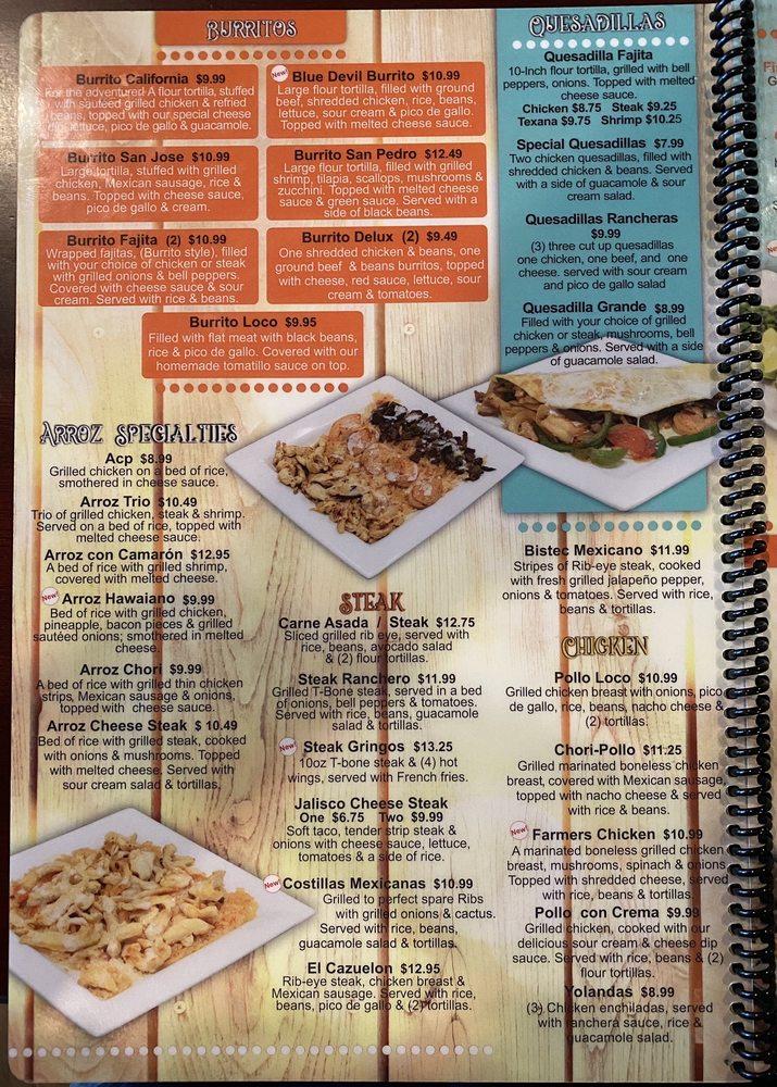 Menu at 3 Hermanos Mexican Grill restaurant, Maiden