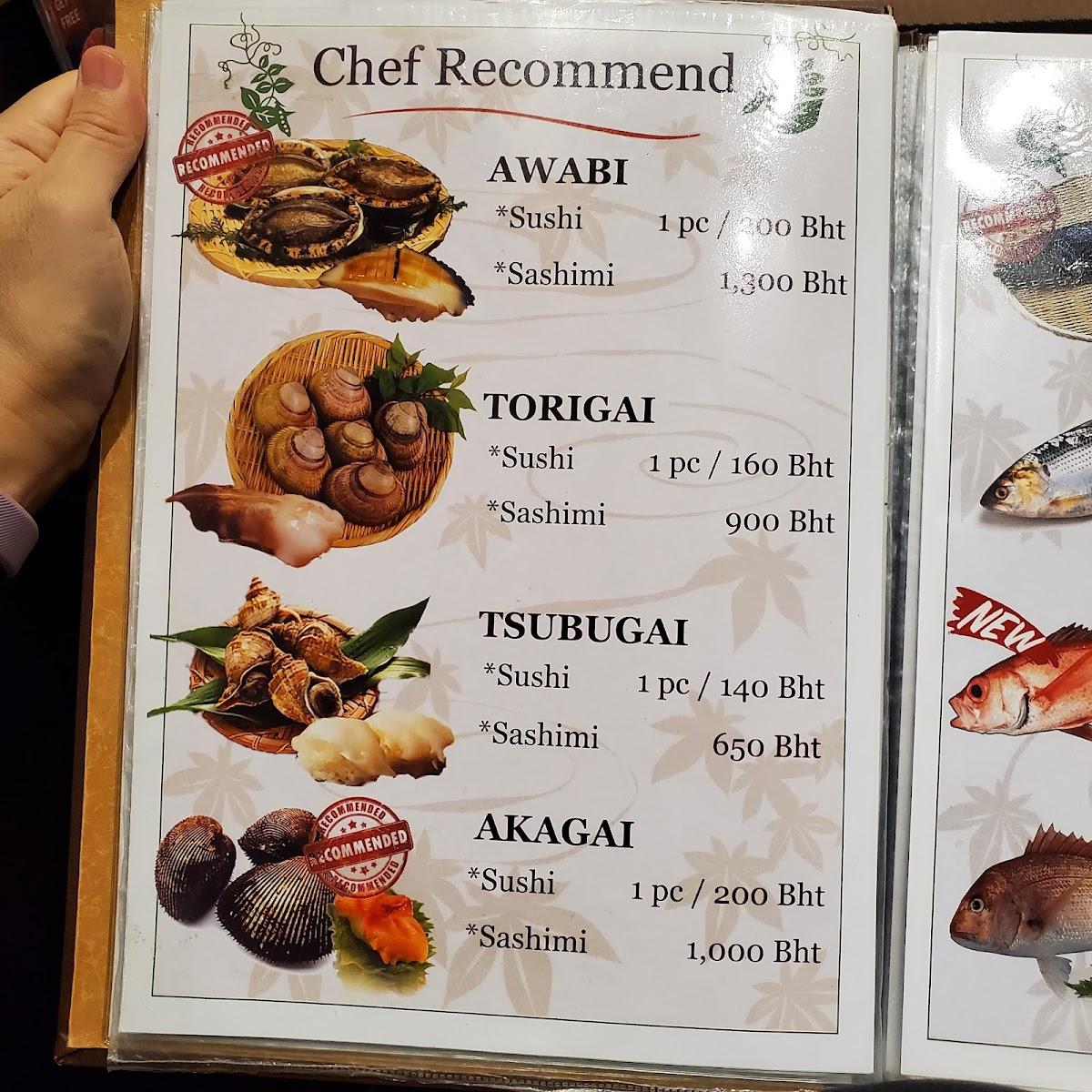 Menu at Endo Sushi restaurant, Bangkok, The Taste Thong Lo