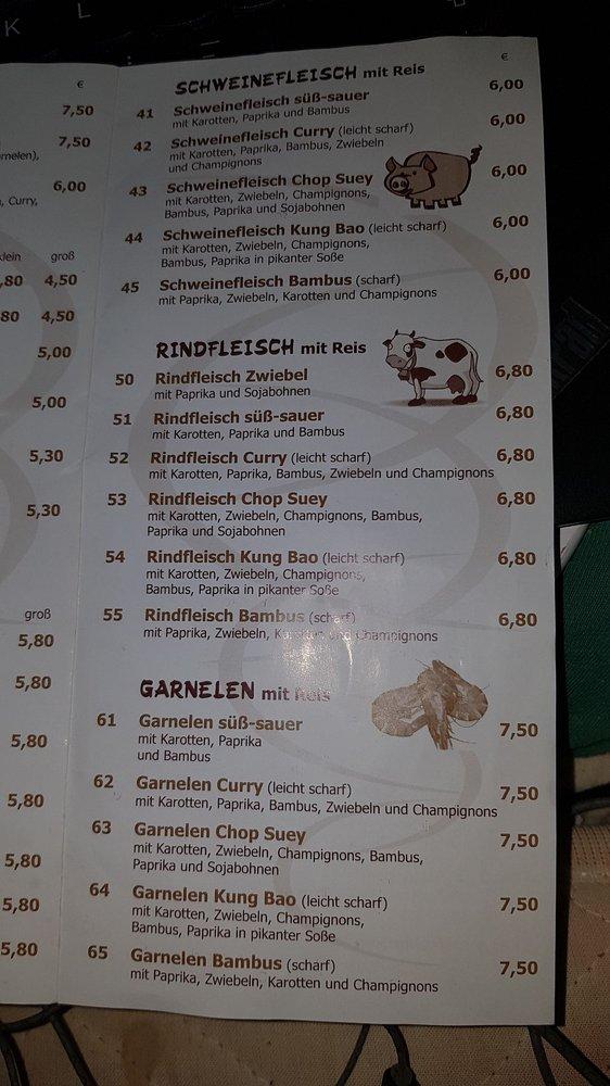 Speisekarte von Ginseng Asiatische Spezialitäten restaurant, Heiligenroth