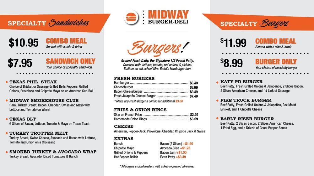 Carta de Midway Food Market, Katy