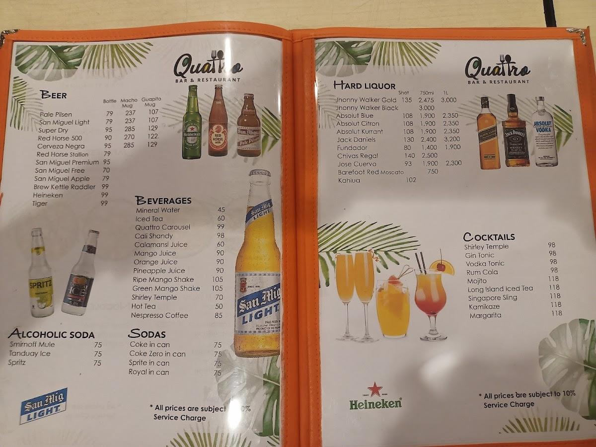 Menu at Quattro Grill Bar and Restaurant, Quezon City