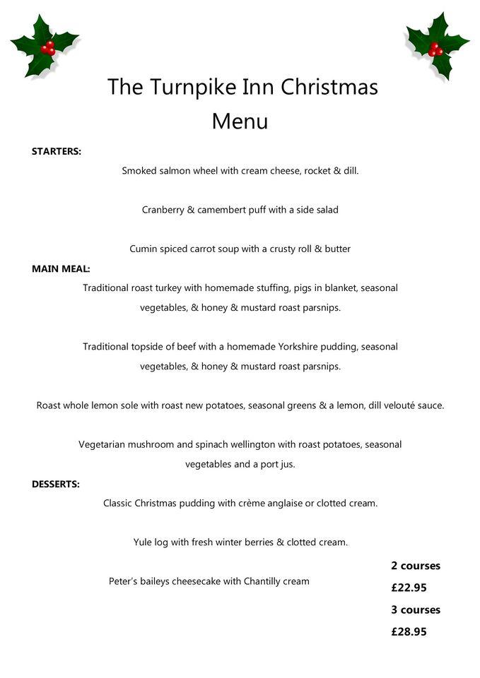 Menu at Turnpike Inn pub & bar, Hayle