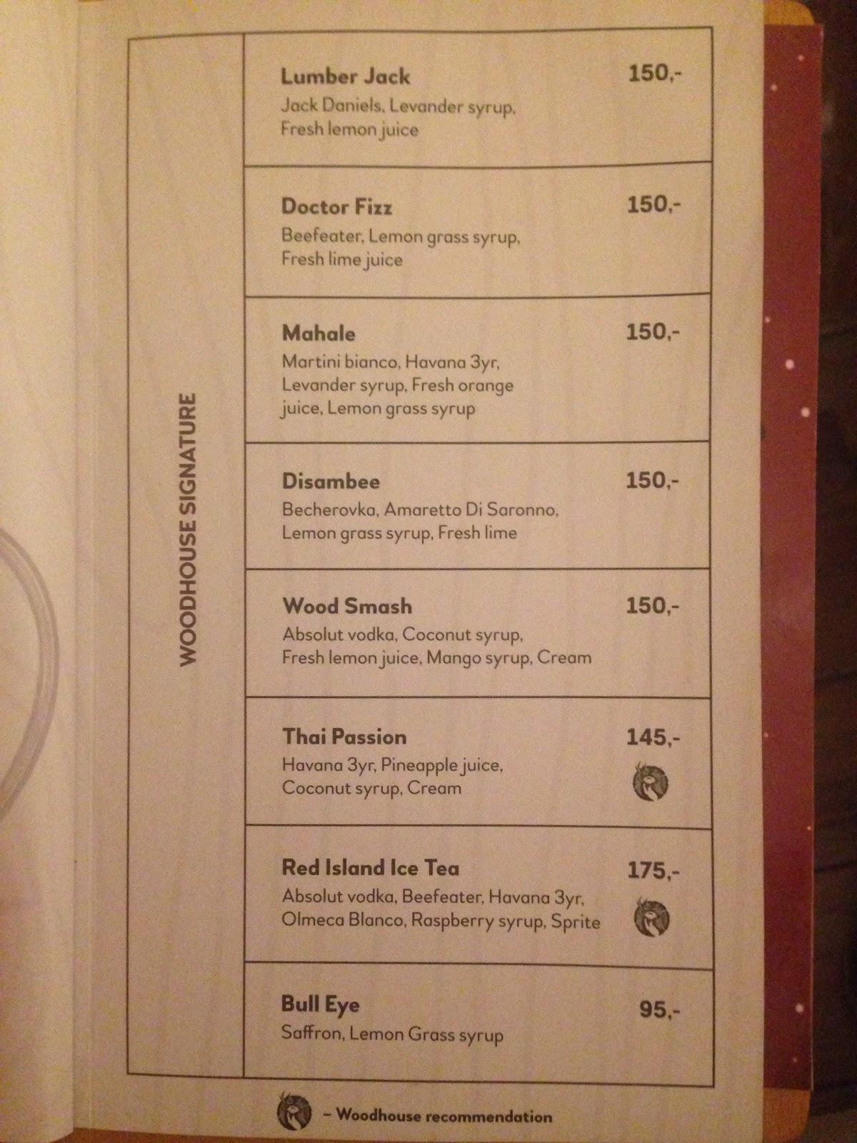 Menu at DEEM bar & hookah, Prague