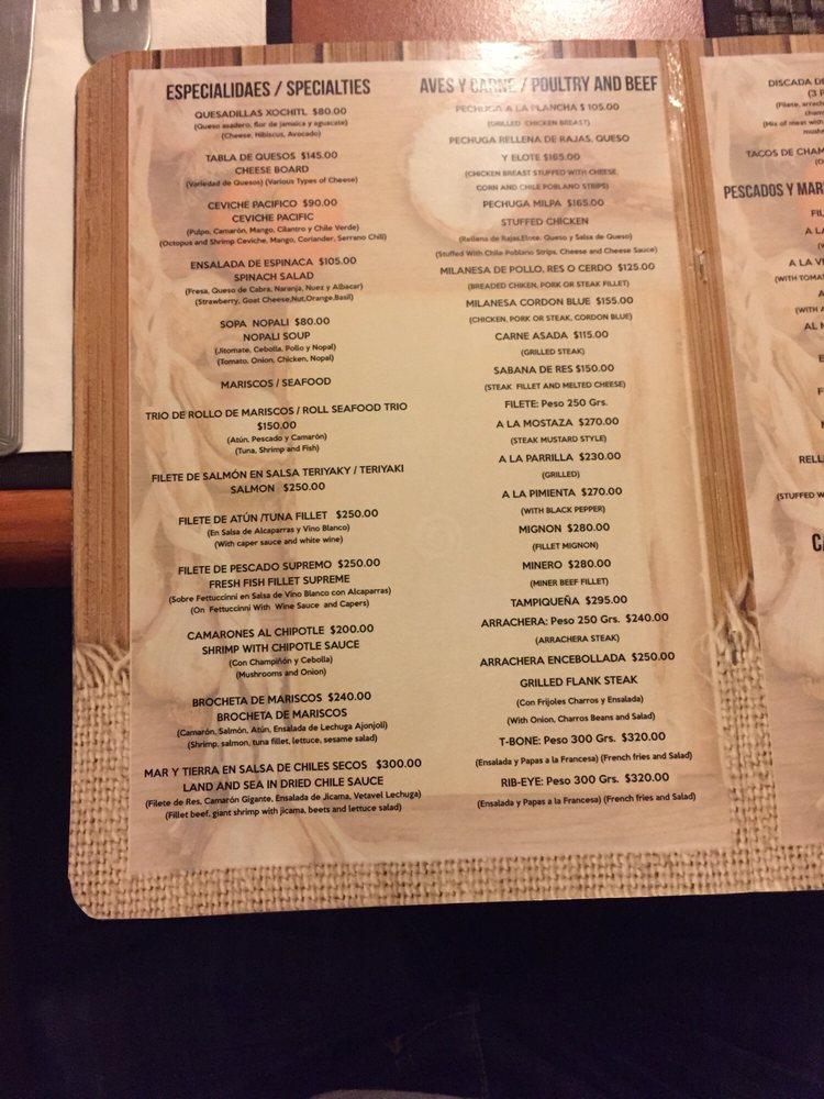 Carta del pub y bar La Bohemia, Guanajuato, San Fernando 33A
