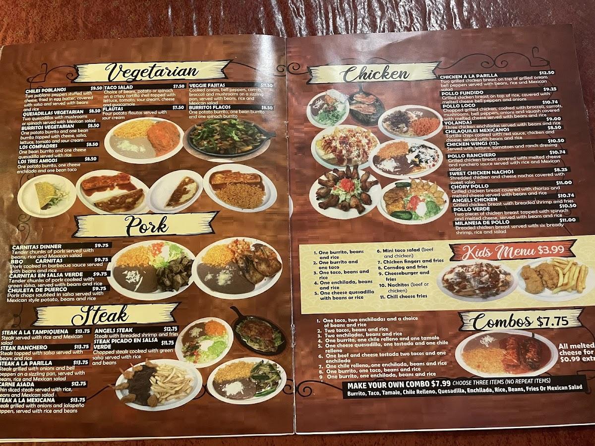 Menu at Angel's Mexican Restaurant, Sumter, 246 S Pike W