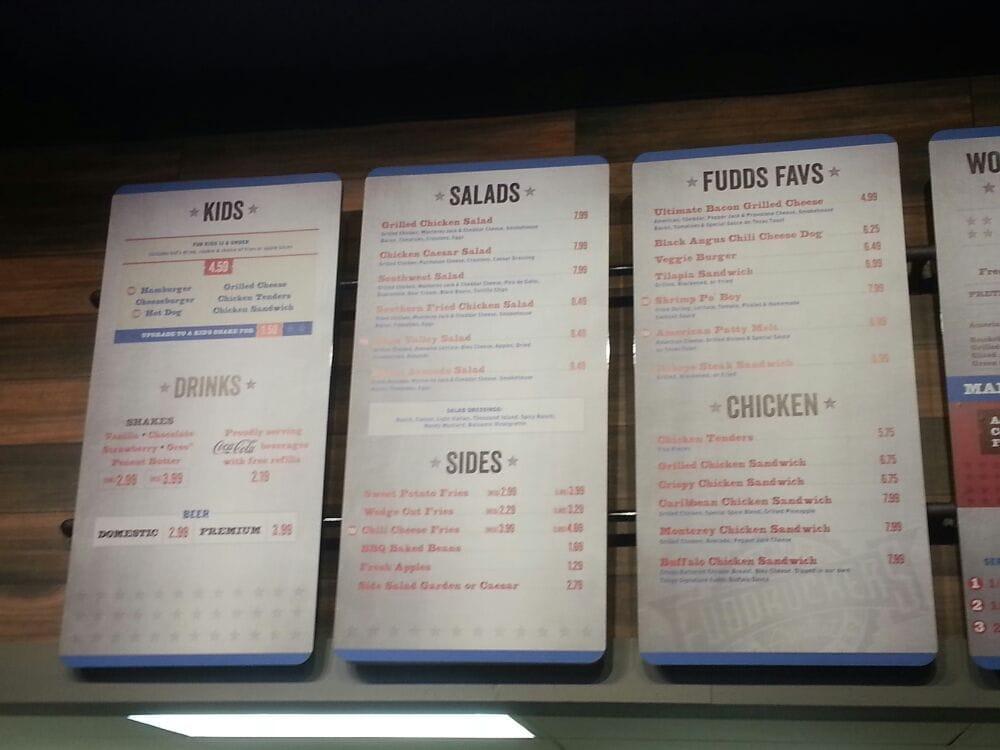 Menu at Fuddruckers restaurant, Algonquin, Randall Rd