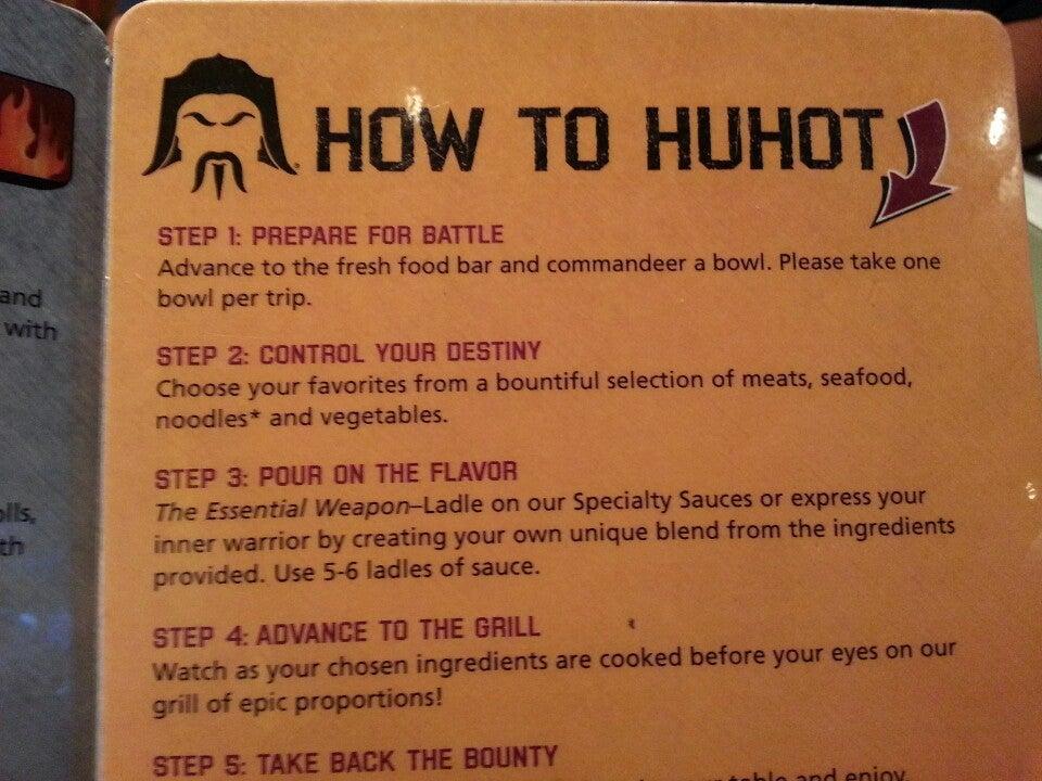 Menu at HuHot Mongolian Grill restaurant, Manhattan, Manhattan Town ...