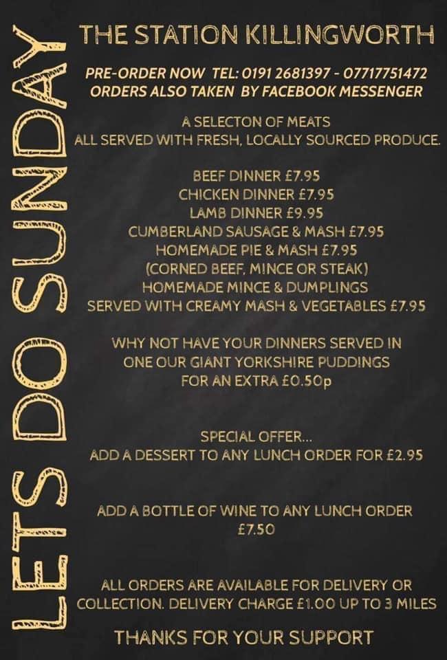 Menu at The Station pub & bar, Newcastle upon Tyne