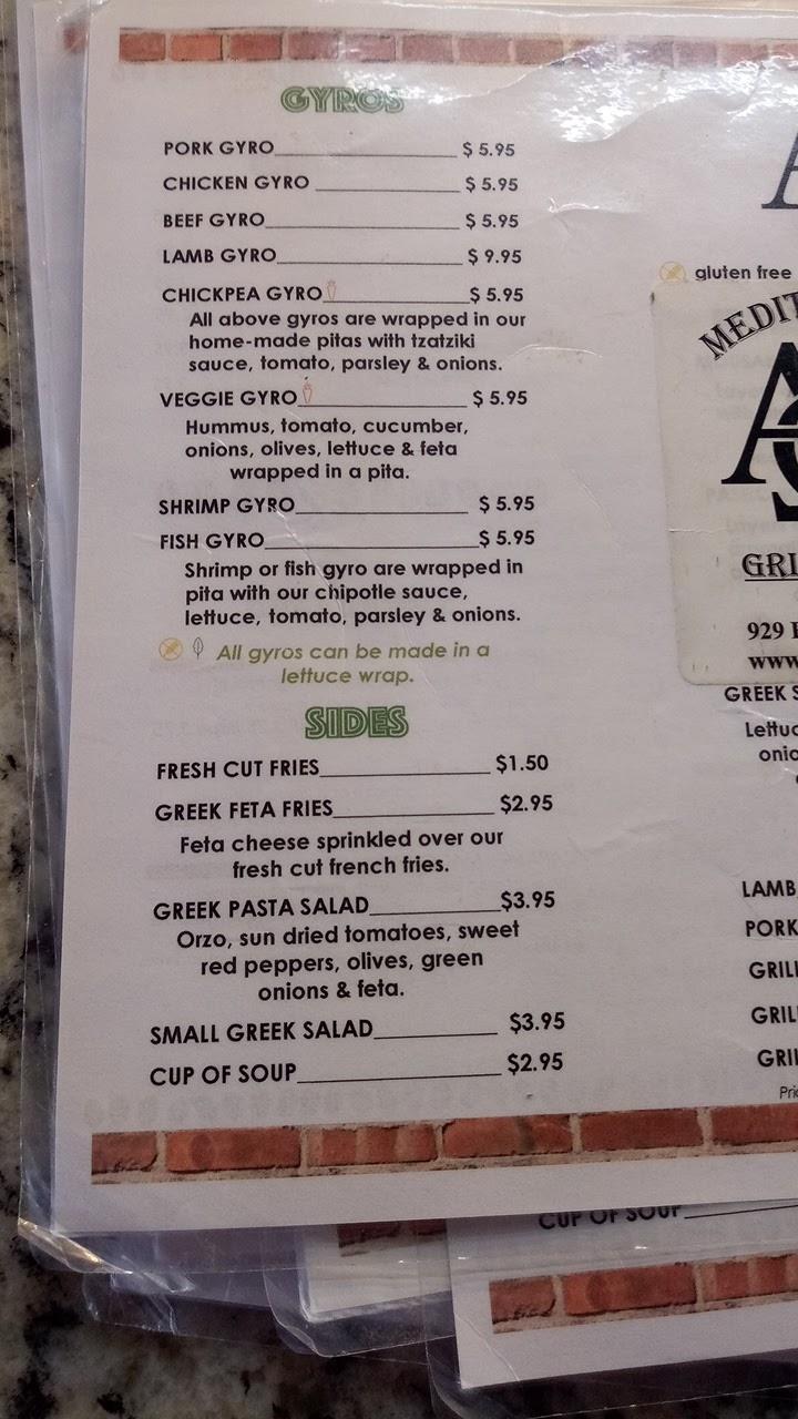 Menu at Alpha Omega Grill & Bakery, Waco