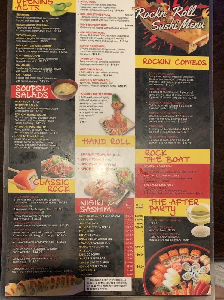 Menu at Bangkok Happy Bowl Thai Bistro and Sushi Bar, Breckenridge