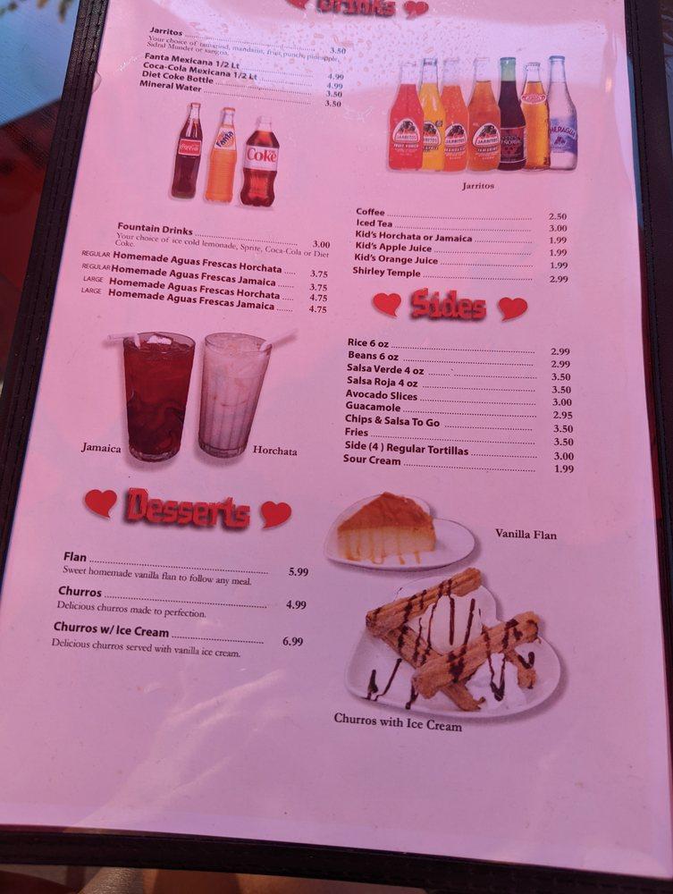 Menu at Corazon Restaurante Mexicano & Cantina, Everett