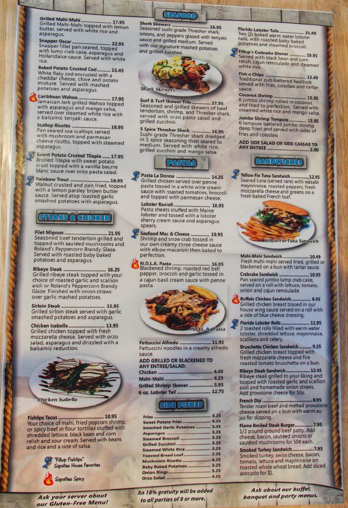 Menu at Fishlips Waterfront Bar & Grill, Cape Canaveral