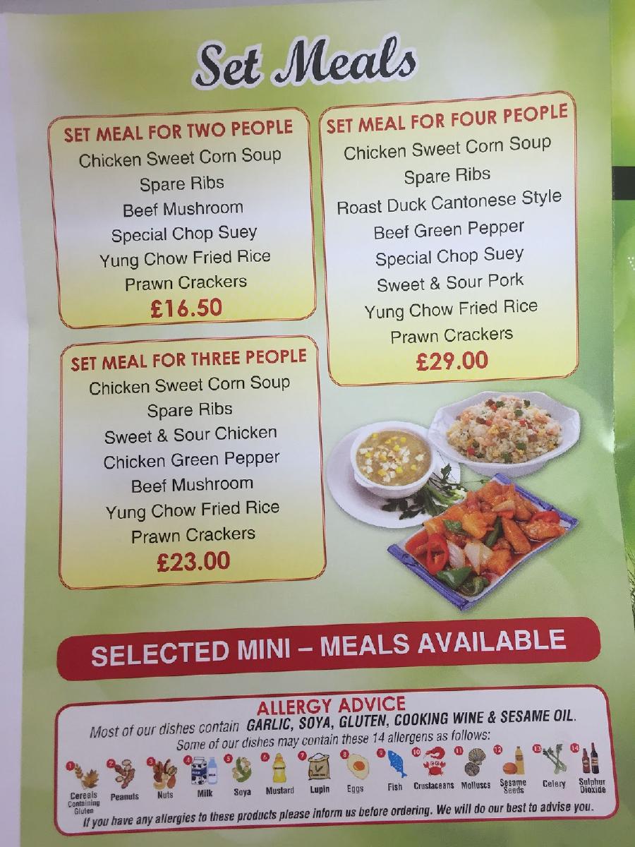 Menu at Golden Phoenix restaurant, Liverpool, 24 Utting Ave E