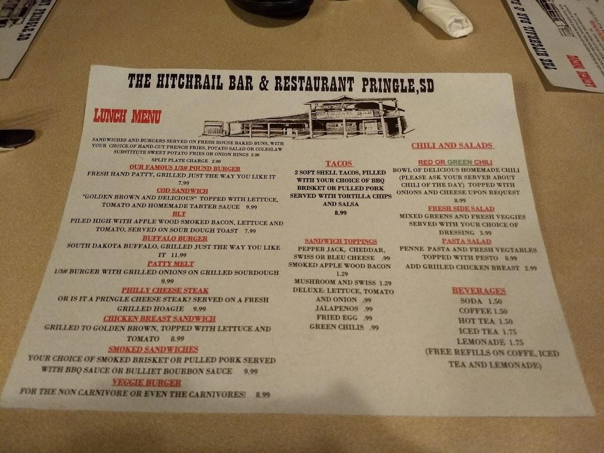Menu at The Hitchrail Bar & Restaurant, Pringle
