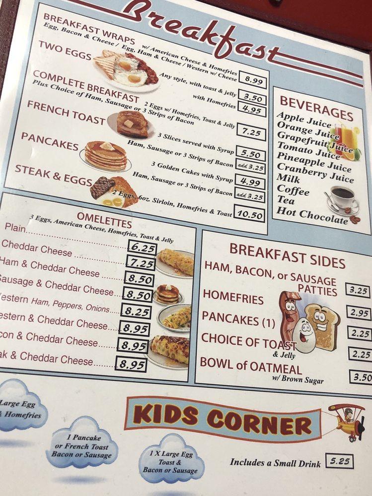 Menu at Jet Port restaurant, Niagara Falls