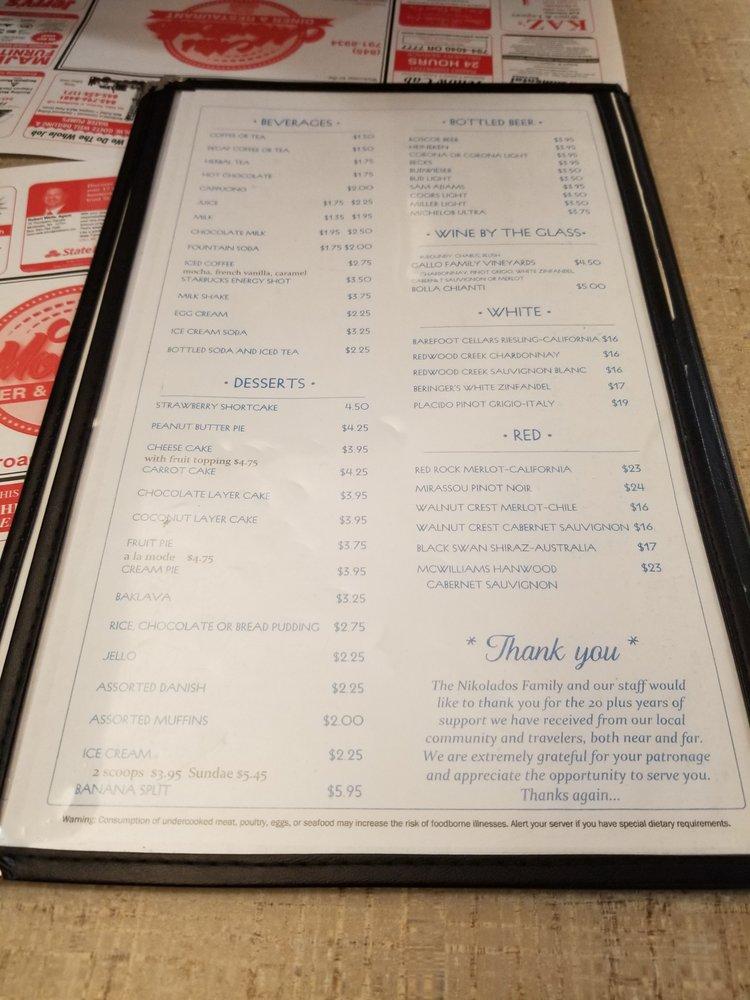 Menu at Miss Monticello Diner restaurant, Monticello, 405 Broadway #1