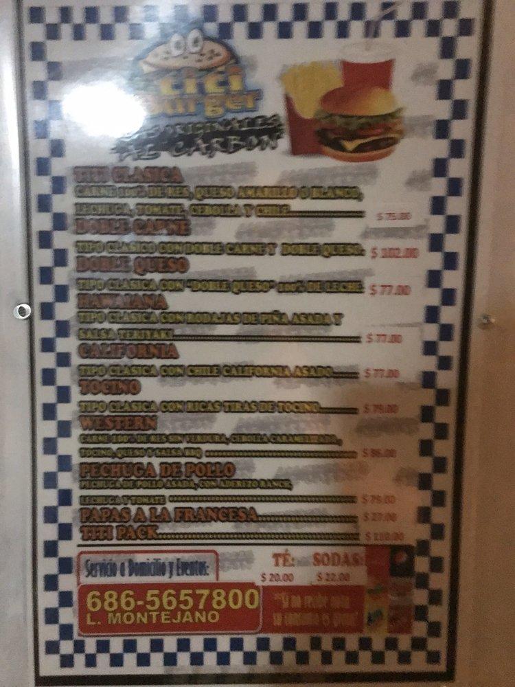 Menu at Titi Burger Al Carbón - FOVISSSTE restaurant, Mexicali, Av ...