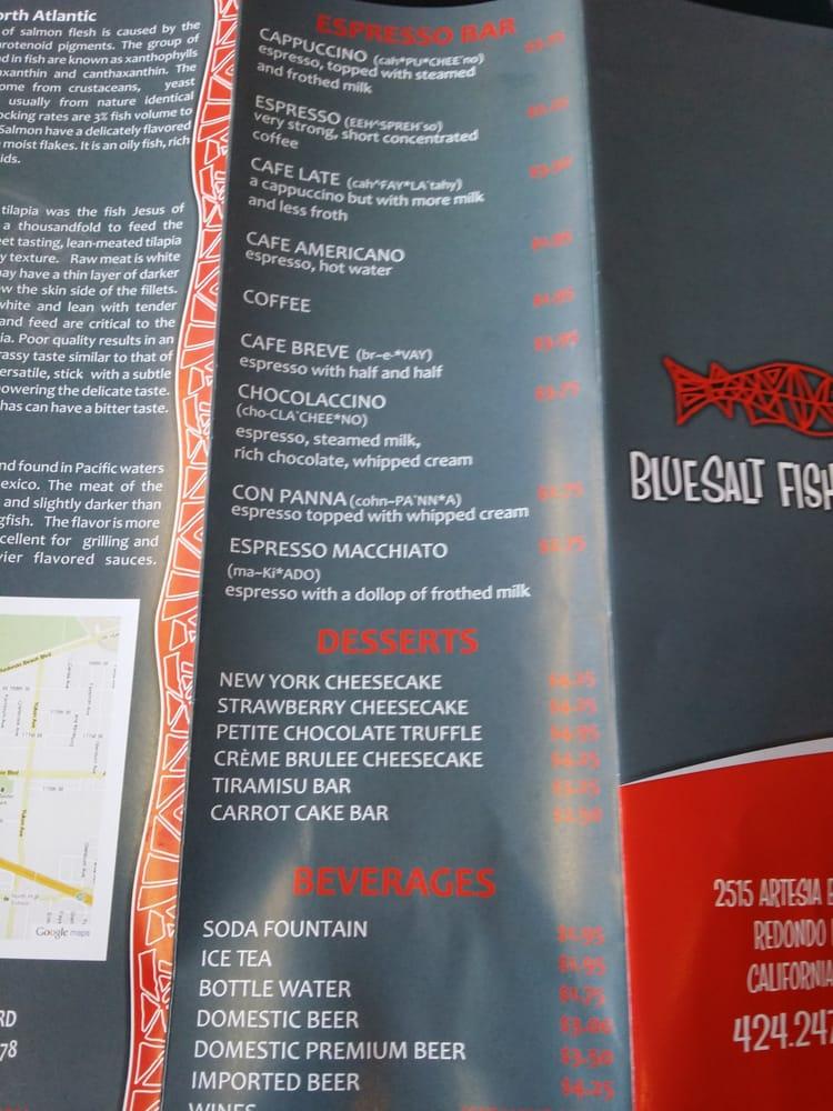Menu at BlueSalt Fish Grill restaurant, Redondo Beach