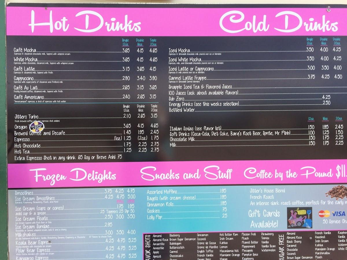 Menu at Day-O Espresso, Valley Springs