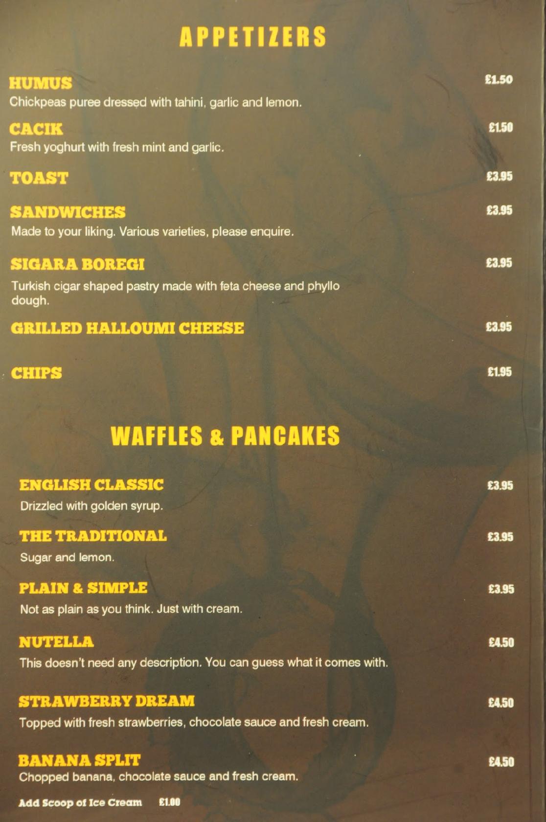 Menu at Huggamug restaurant, London, 454 W Green Rd