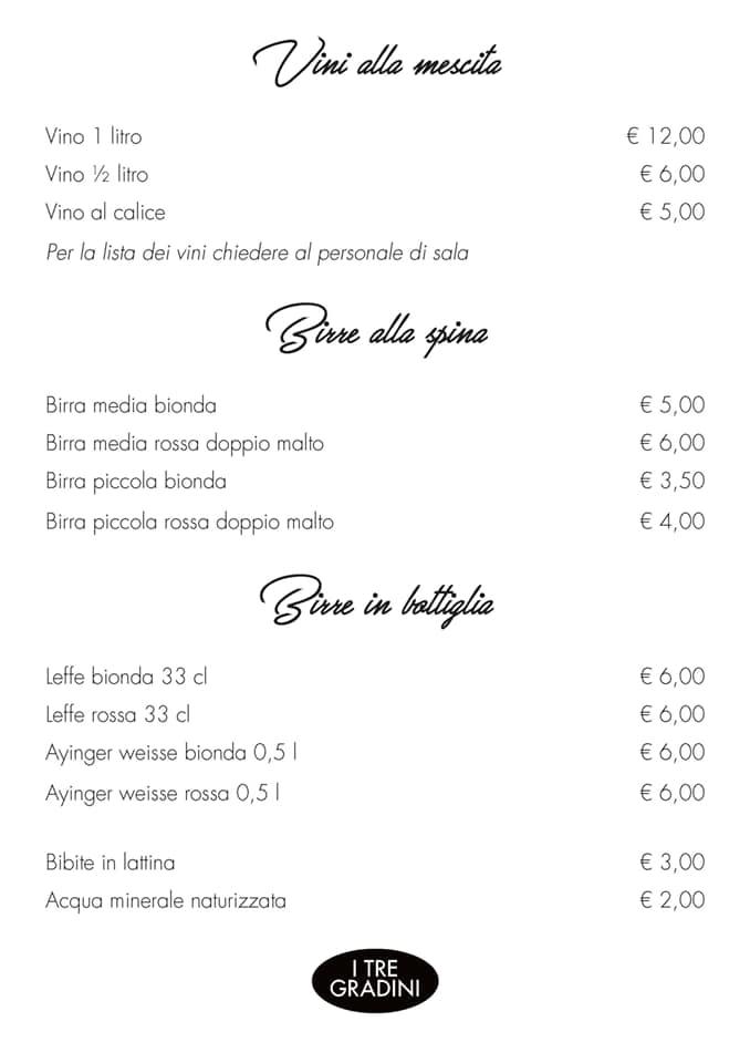 Menu da Ristorante I Tre Gradini, Cusano Milanino