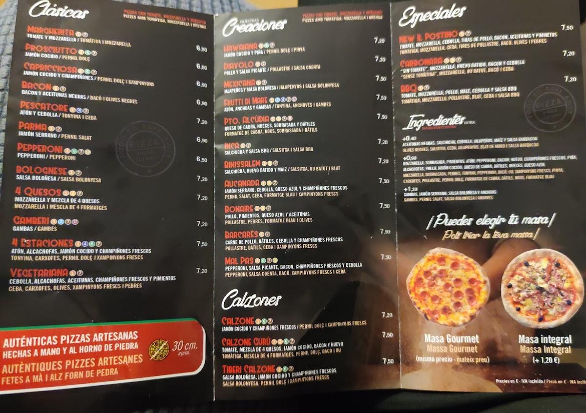 Carta de pizzería Il Postino(INCA), Inca