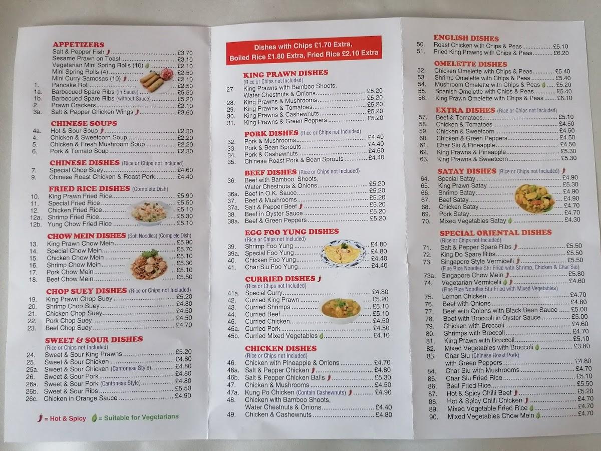 Menu at Mr Yu's fast food, Sale