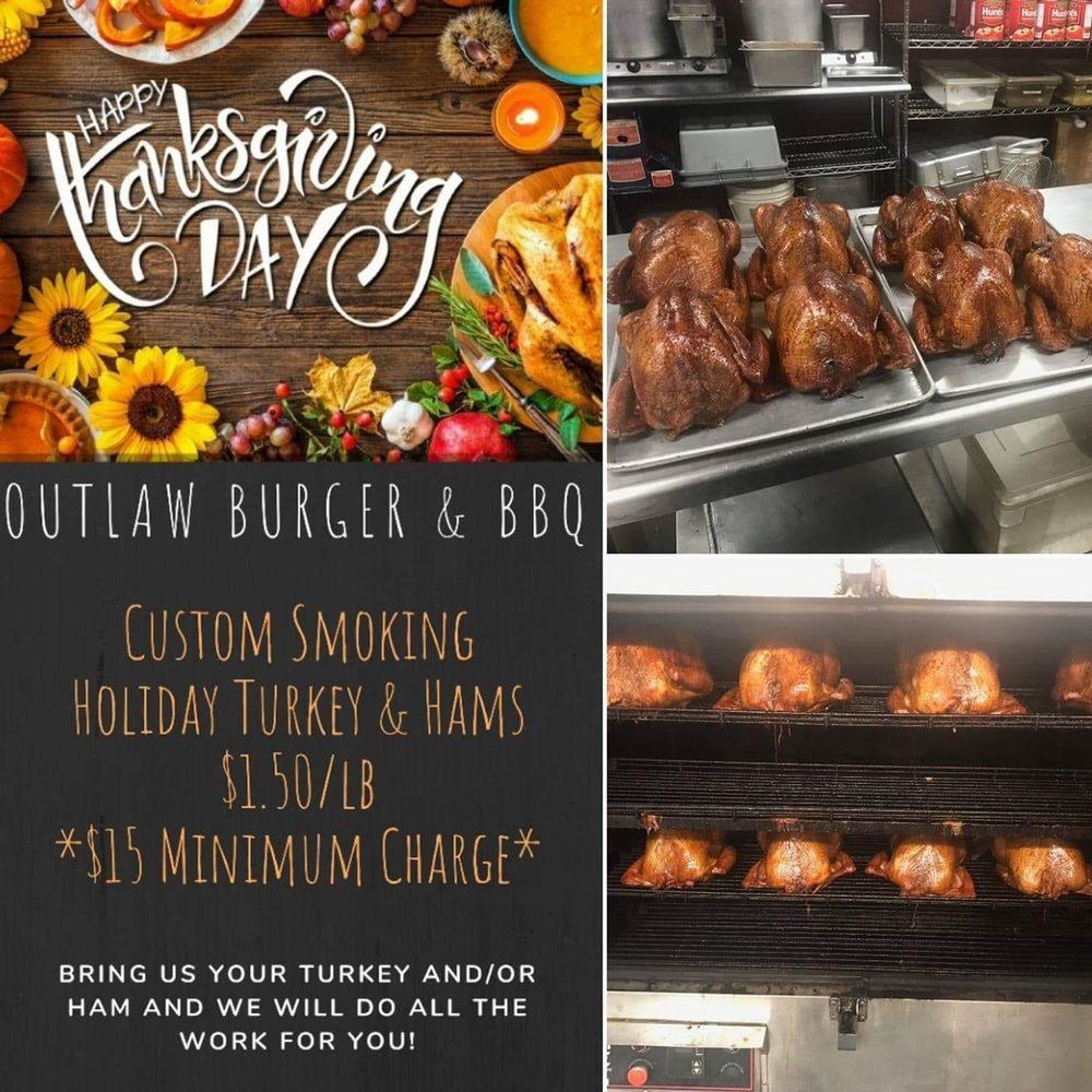 Menu at Outlaw Burgers & BBQ, Justin